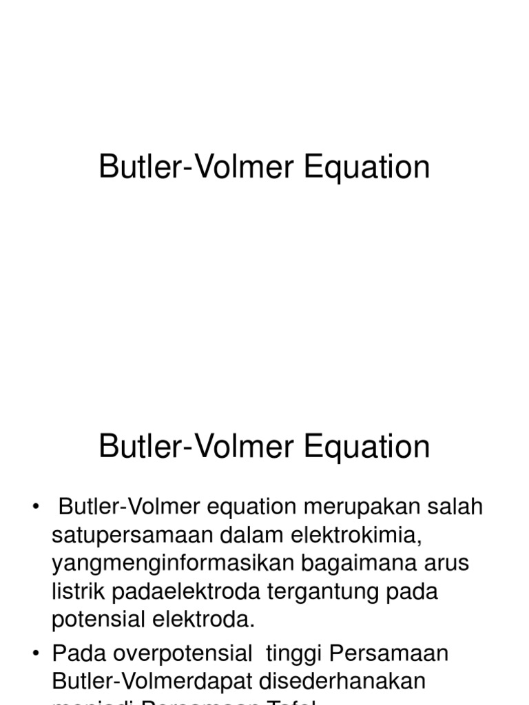 Documents - Tips Butler Volmer Equation | PDF