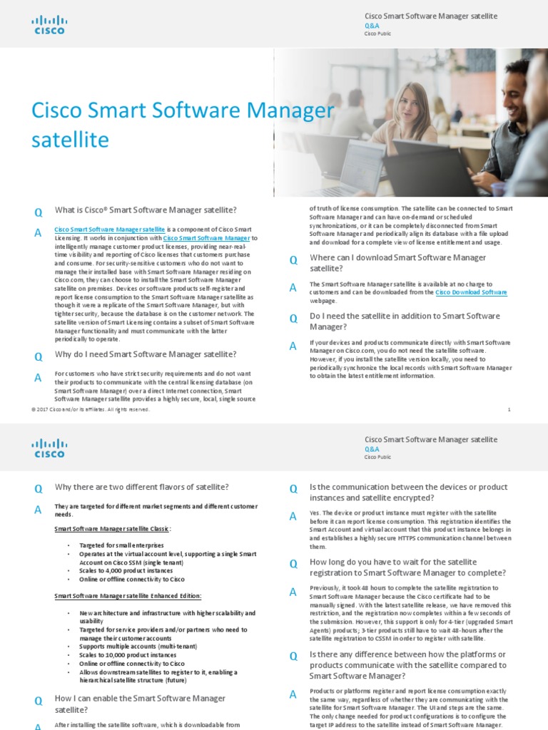 Cisco Smart Software Manager Satellite: Q A Q A Q A | PDF | Cisco ...