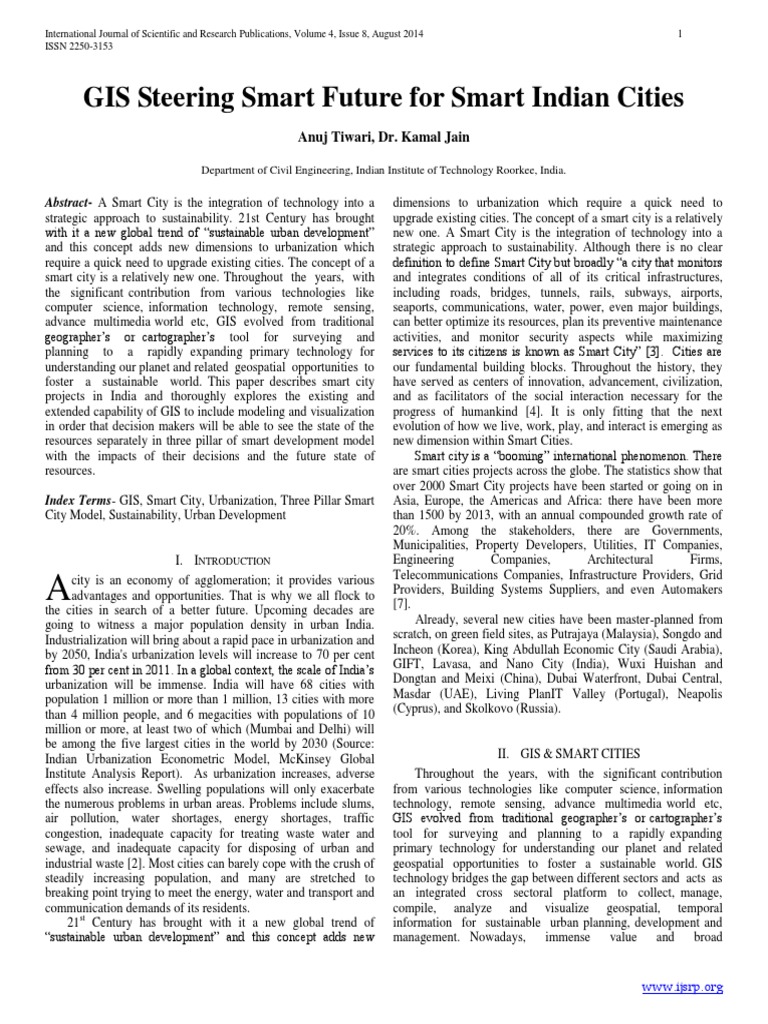 Gis Smart City PDF | PDF | Geographic Information System | City