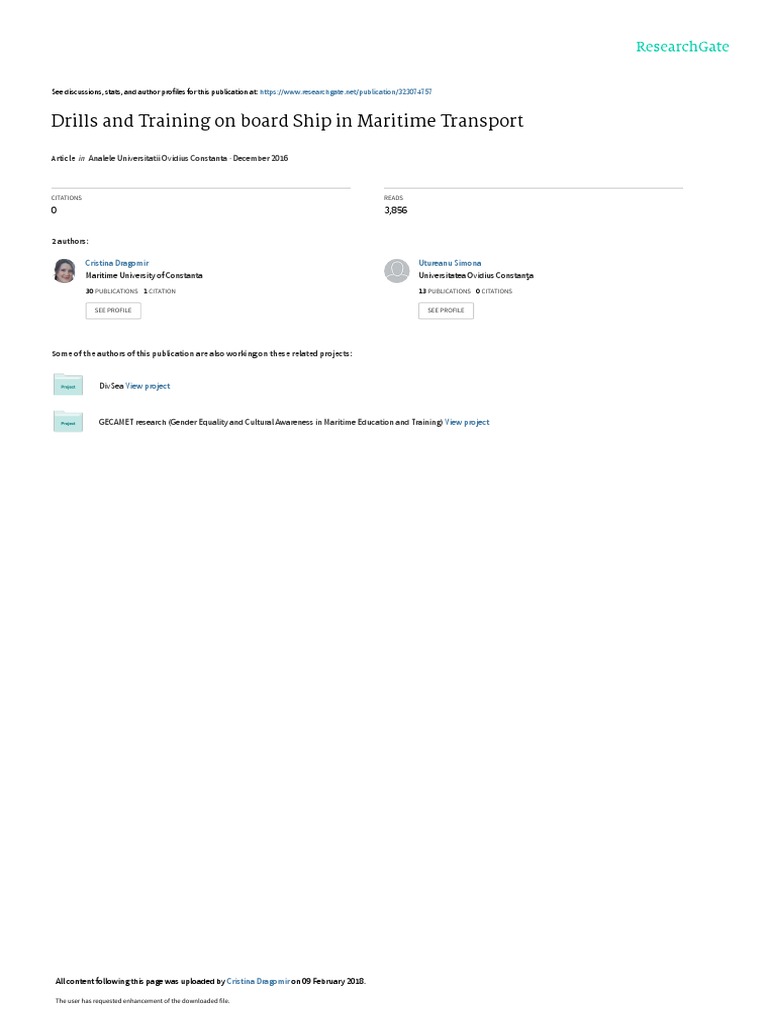 Drills and Training On Board Ship in Maritime Transport | PDF | Water ...