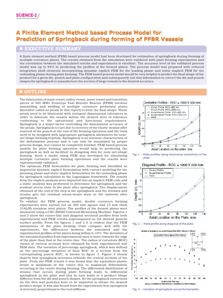 A Finite Element Method Based Process Model For Prediction Of Spring Back During Forming Of Pfbr