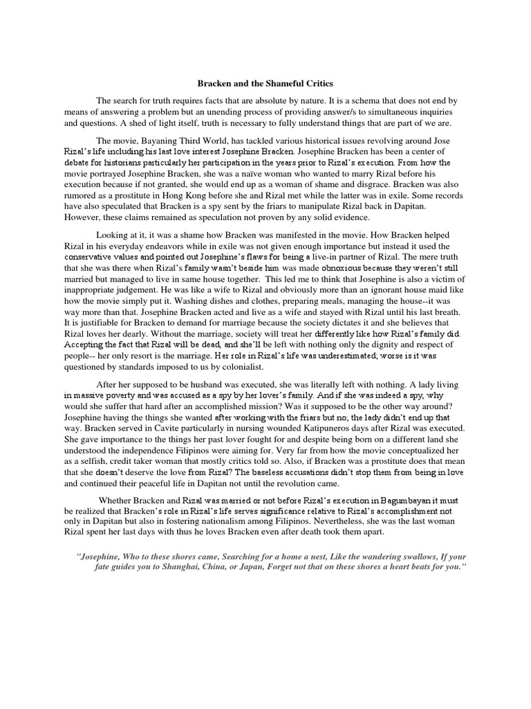 Defending Josephine Bracken: A Critique of Inappropriate Judgments and ...