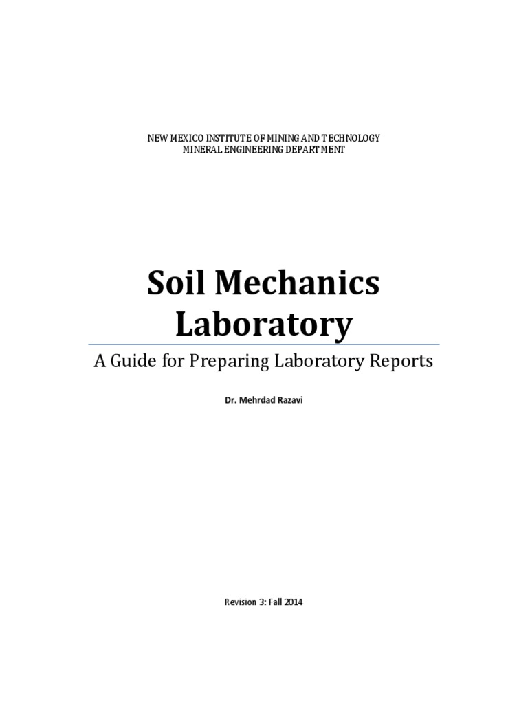 Soil Mechanics Laboratory: A Guide For Preparing Laboratory Reports ...