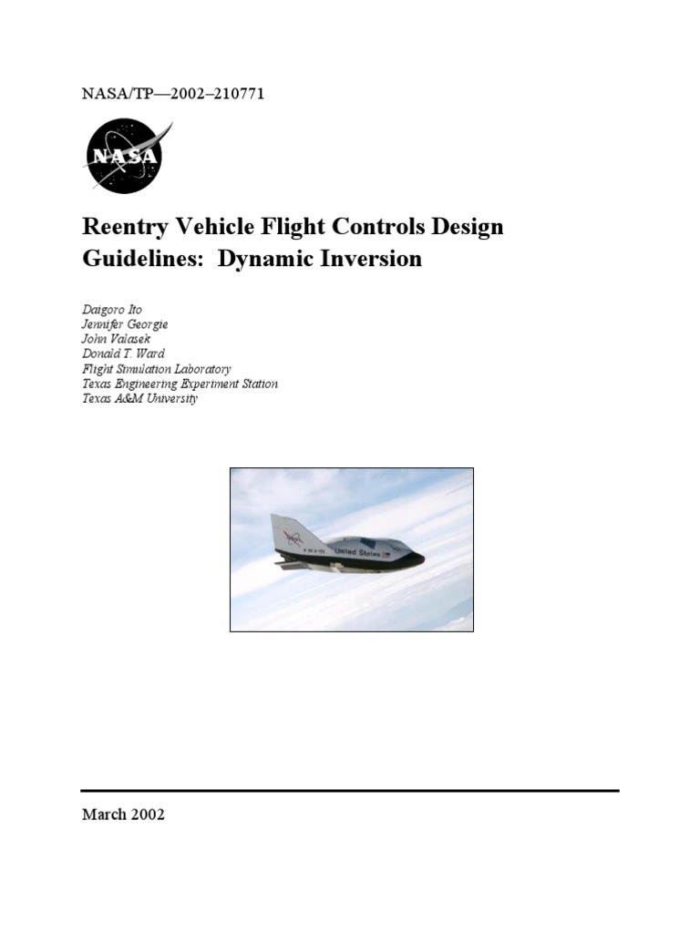 Reentry Vehicle Flight Controls Design Guidelines: Dynamic Inversion | PDF | Flight Dynamics ...