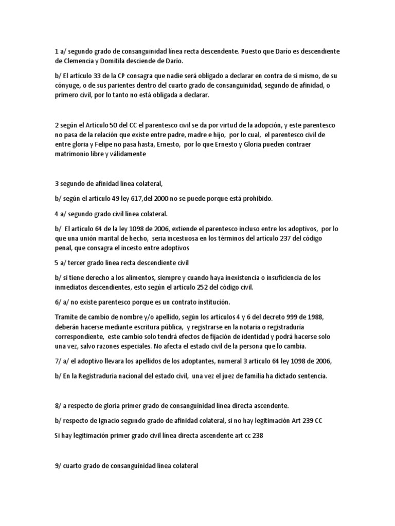 Parentesco y Obligaciones Legales en Derecho Civil | PDF | Parentesco | Adopción