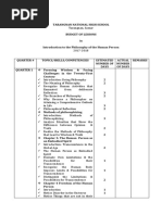 Table of Specification Introduction To The Philosophy of The Human ...