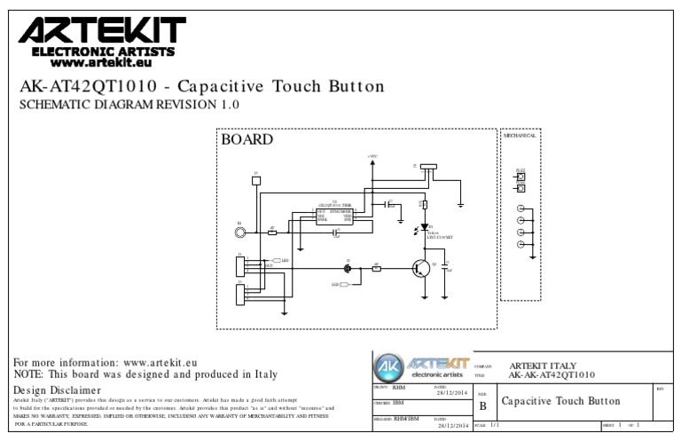 AK-AT42QT1010 - Capacitive Touch Button: Board | PDF | Electronics ...