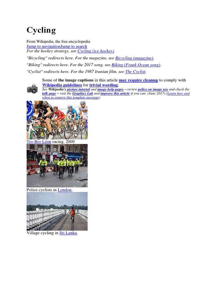Cycling: Jump To Navigationjump To Search | PDF | Cycling ...