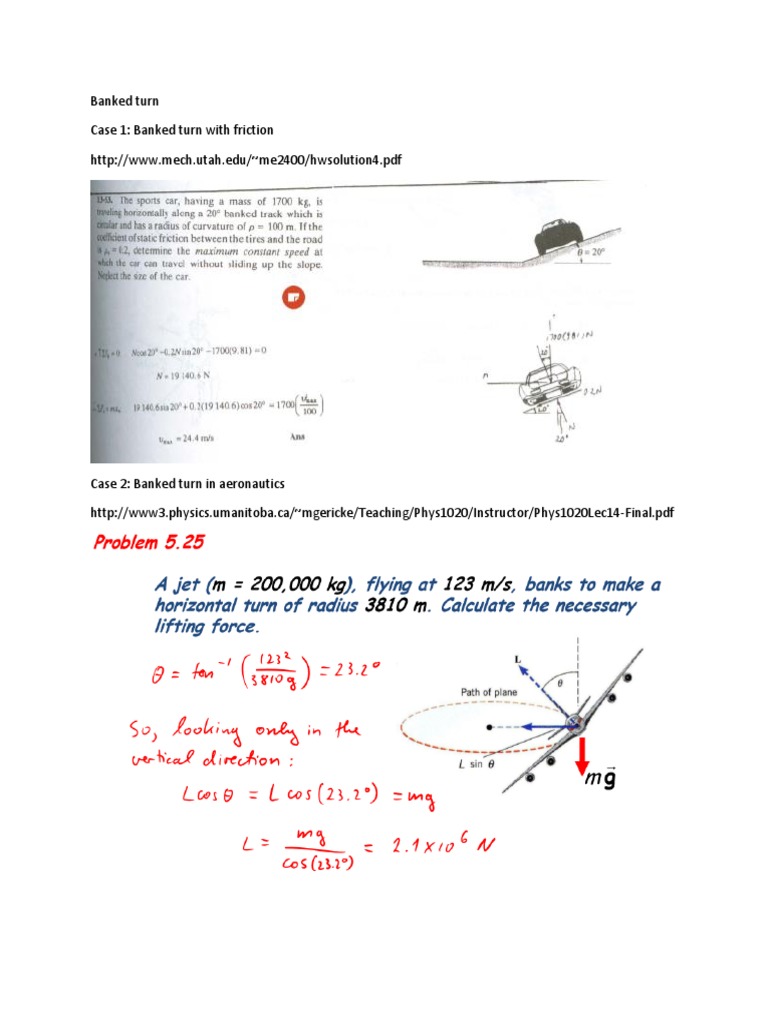 Banked Turn Case 1: Banked Turn With Friction | PDF | Friction ...