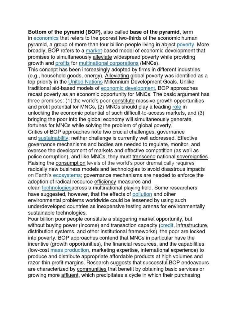 Bottom of The Pyramid | PDF | Poverty | Poverty & Homelessness