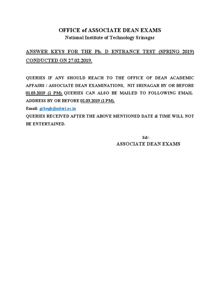 Entrance Keys Spring19 PDF | PDF | Science And Technology | Engineering