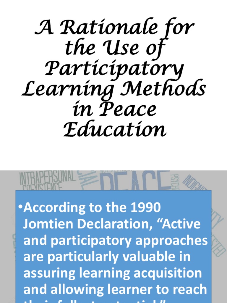 A Rationale For The Use of Participatory Learning | PDF | Wellness