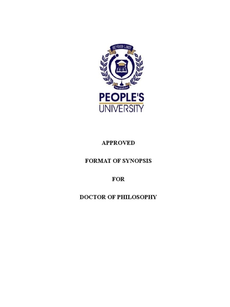 Approved Format of Synopsis FOR Doctor of Philosophy | PDF | Thesis ...