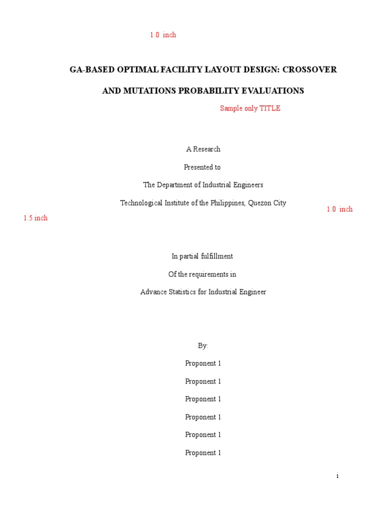 Ga-Based Optimal Facility Layout Design: Crossover and Mutations Probability Evaluations ...