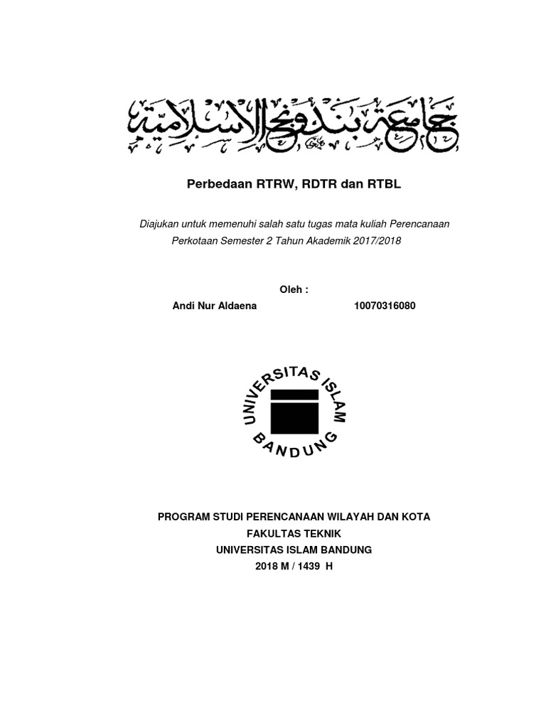 Perbedaan RTRW, RDTR, RTBL | PDF