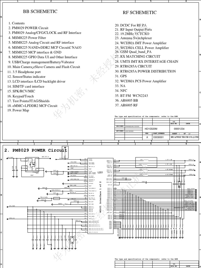 Huawei g525 Schematic | PDF | Electronic Engineering | Electronics