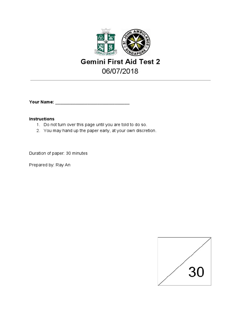 Gemini Fa Test 2 | PDF | Cardiopulmonary Resuscitation | Traumatology