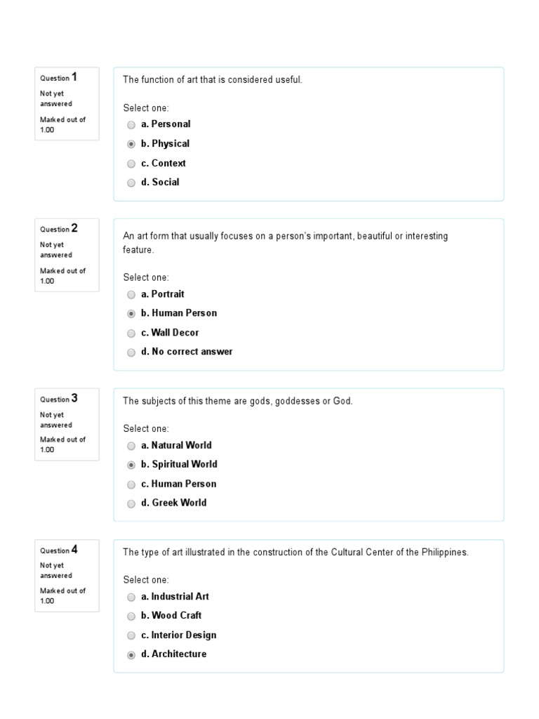 Quiz 1 | PDF | Fine Art | Aesthetics