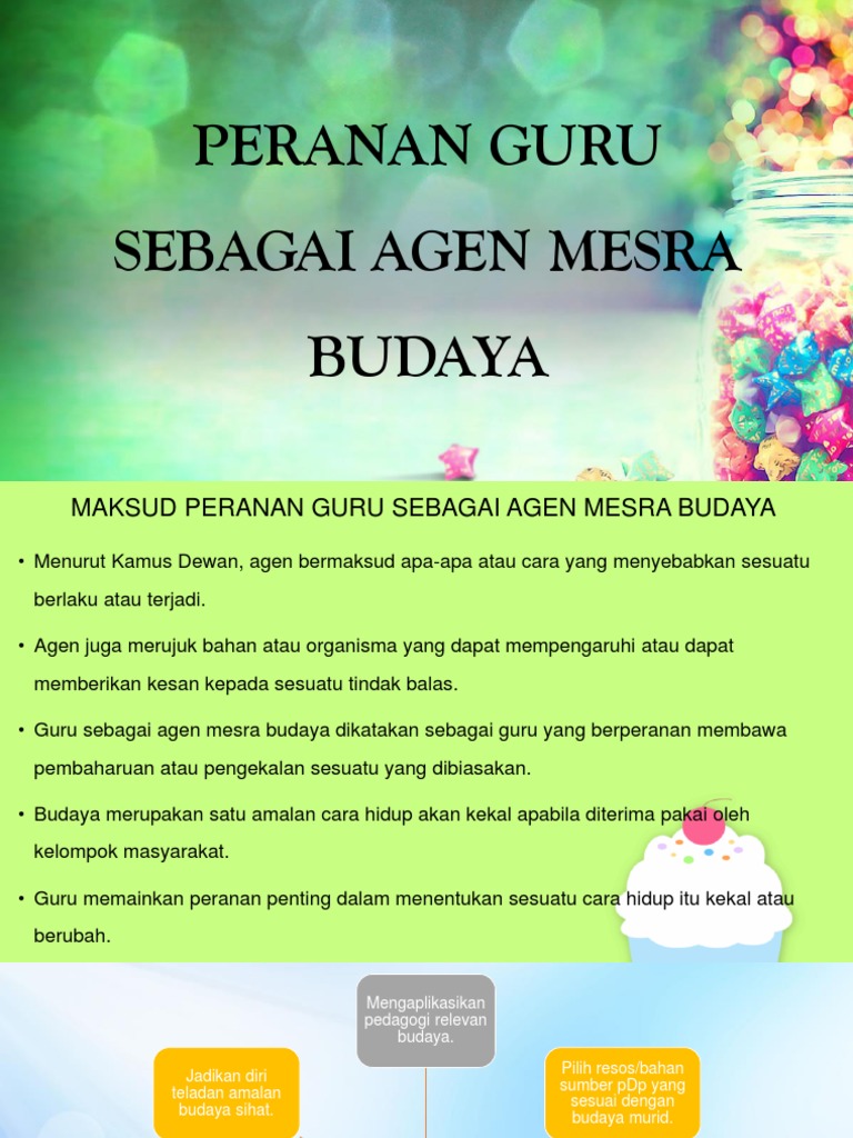 Peranan Guru Sebagai Agen Mesra Budaya | PDF | Seni & Disiplin Bahasa
