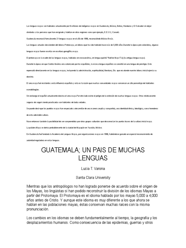 Protomaya: Origen y Diversidad Lingüística | PDF | Civilización maya ...