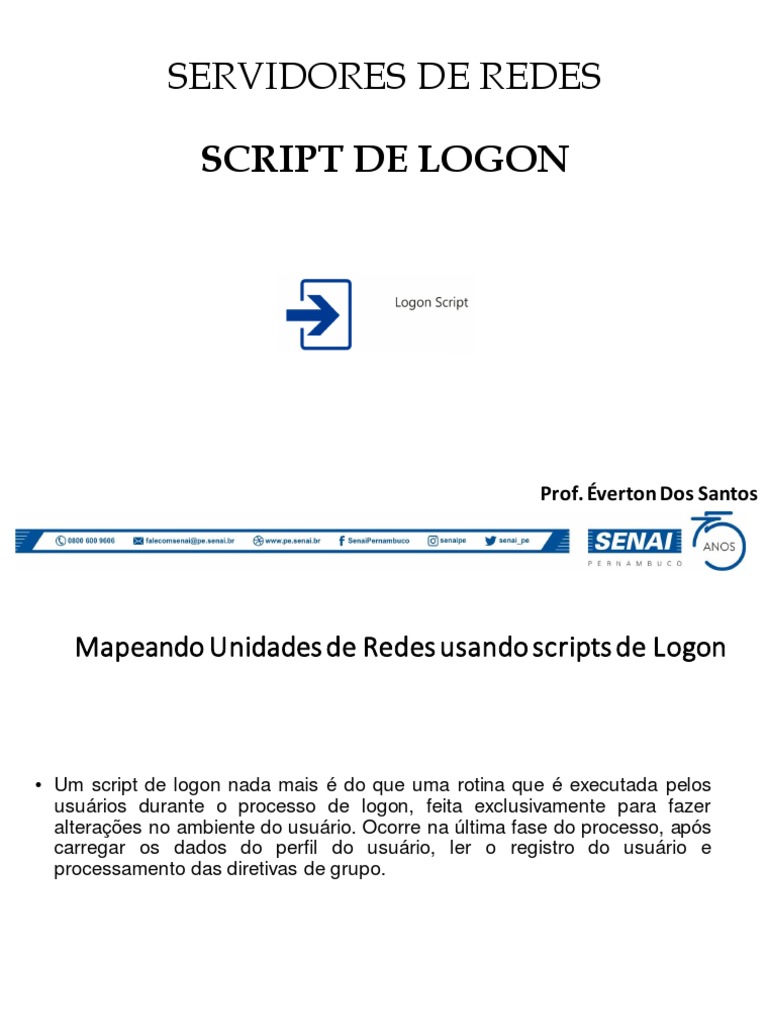 Script Logon | PDF | Linguagem de script | Diretório ativo