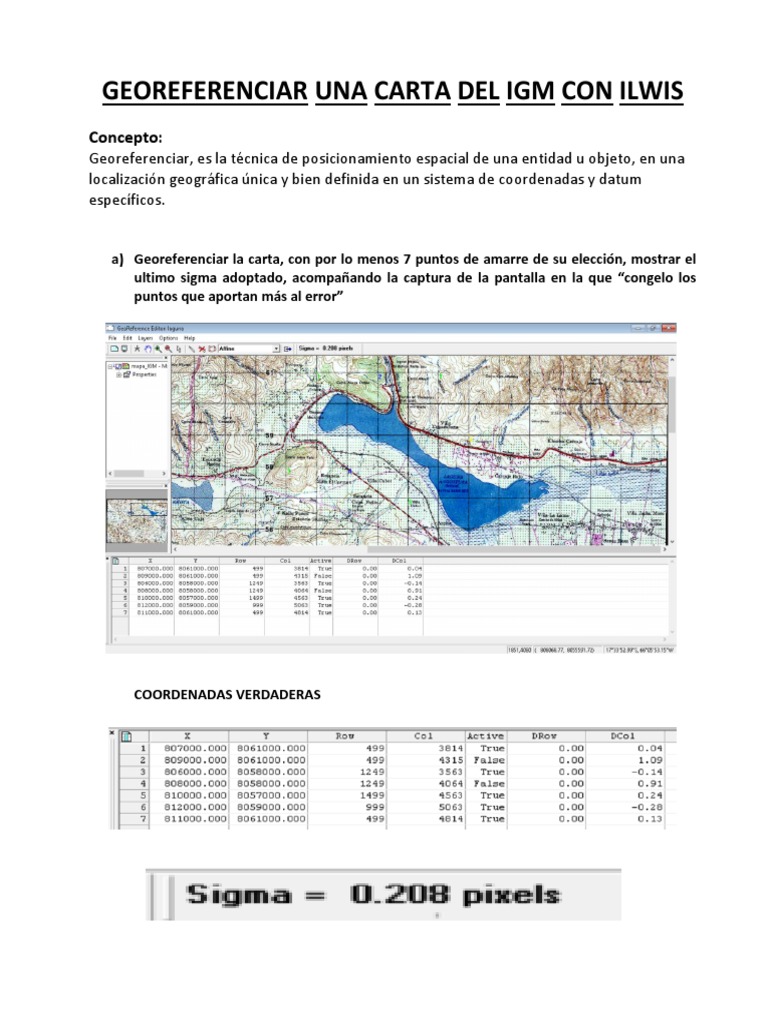 Georreferenciación de un mapa topográfico del IGM para medir áreas y ...