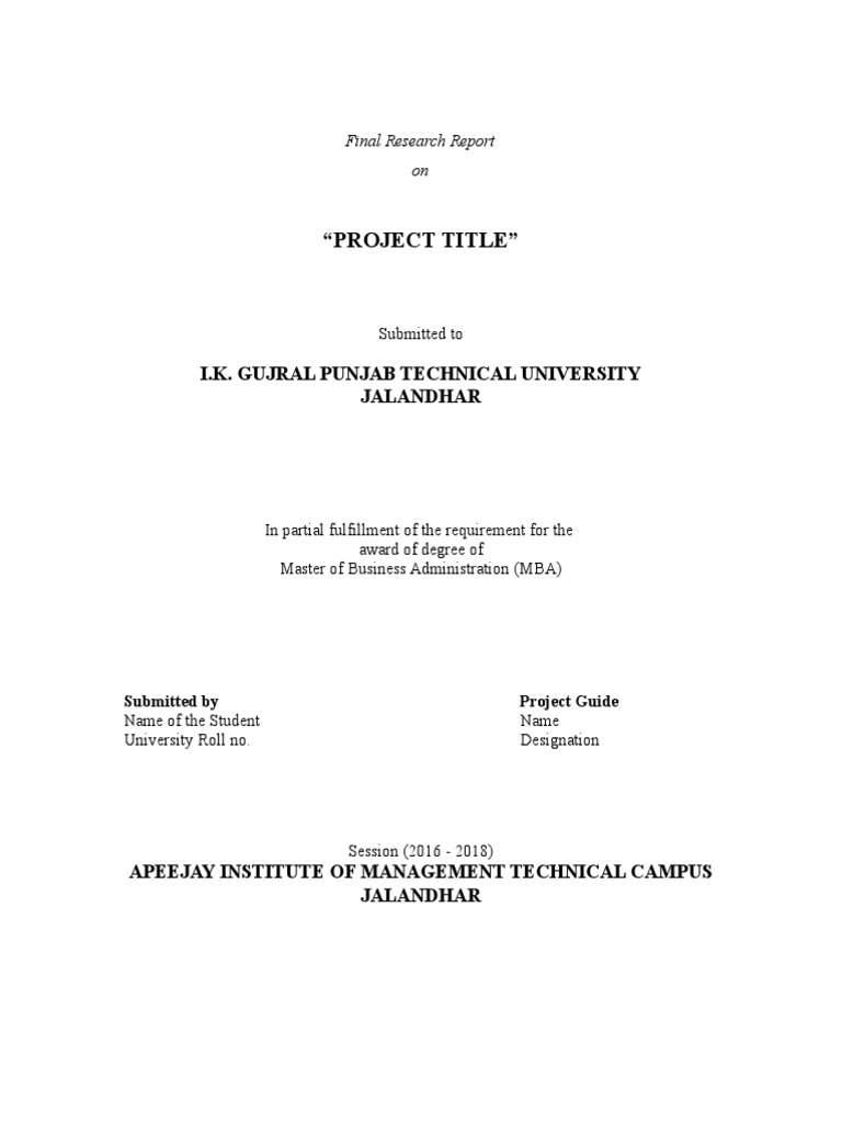 Final Research Report Guidelines | PDF | American Psychiatric ...