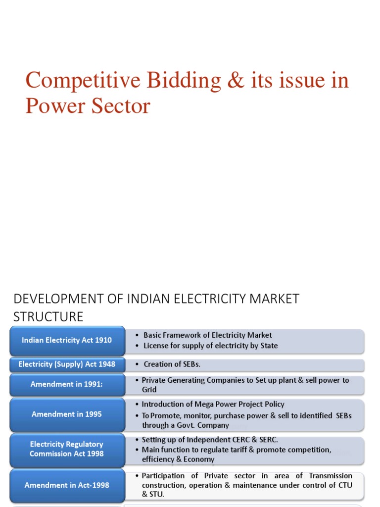 Competitive Bidding in Power Sector | PDF | Procurement | Electric Power