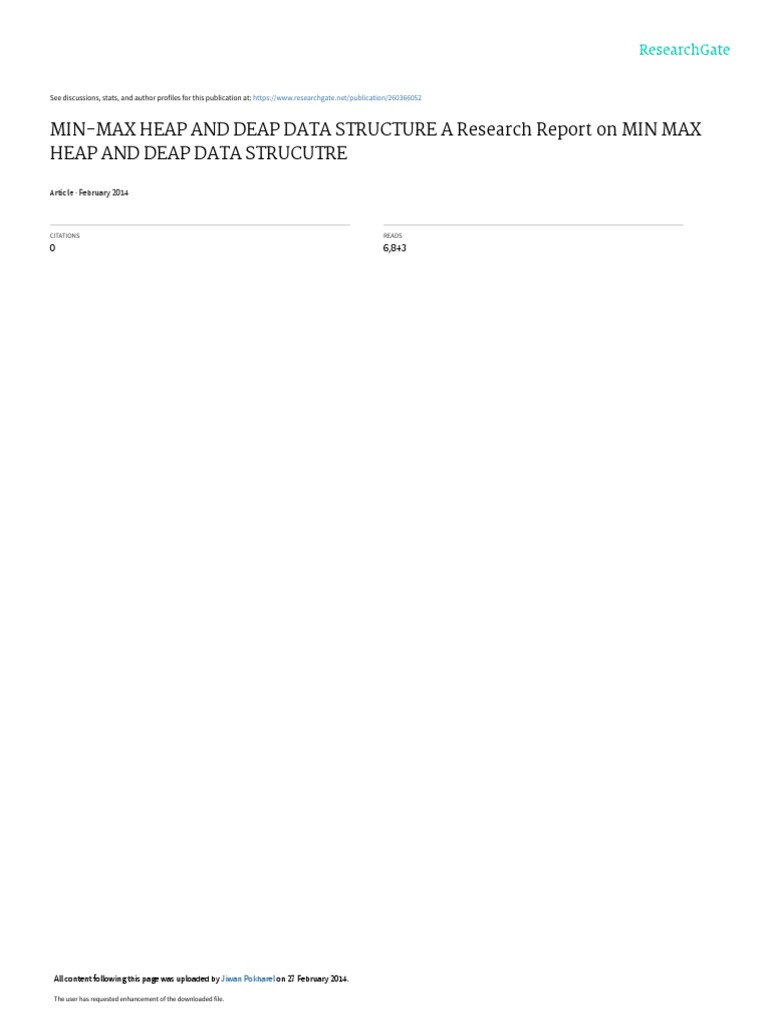 Min-Max Heap and Deap Data Structure A Research Report On Min Max Heap ...