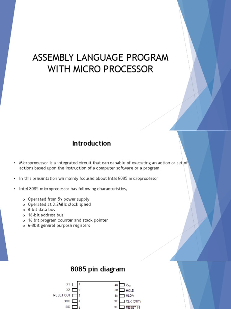 Assembly Language Program With 8085 Microprocessor | PDF | Central Processing Unit | Computer ...