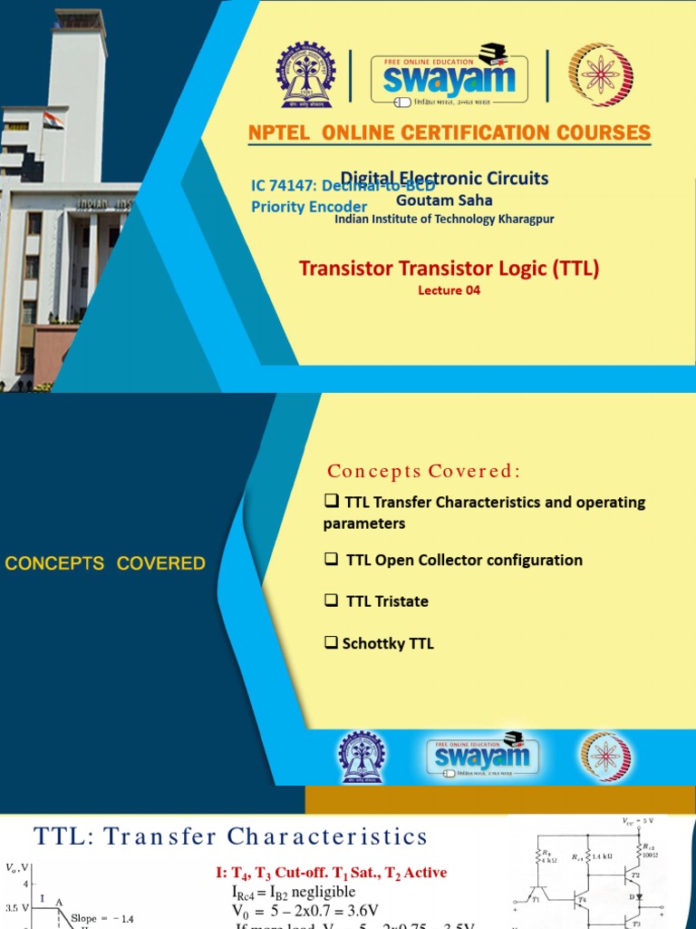 Transistor Transistor Logic (TTL) : Digital Electronic Circuits | PDF ...