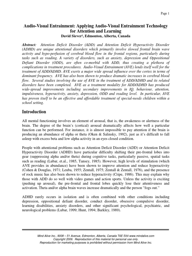 Audio-Visual Entrainment: Applying Audio-Visual Entrainment Technology ...