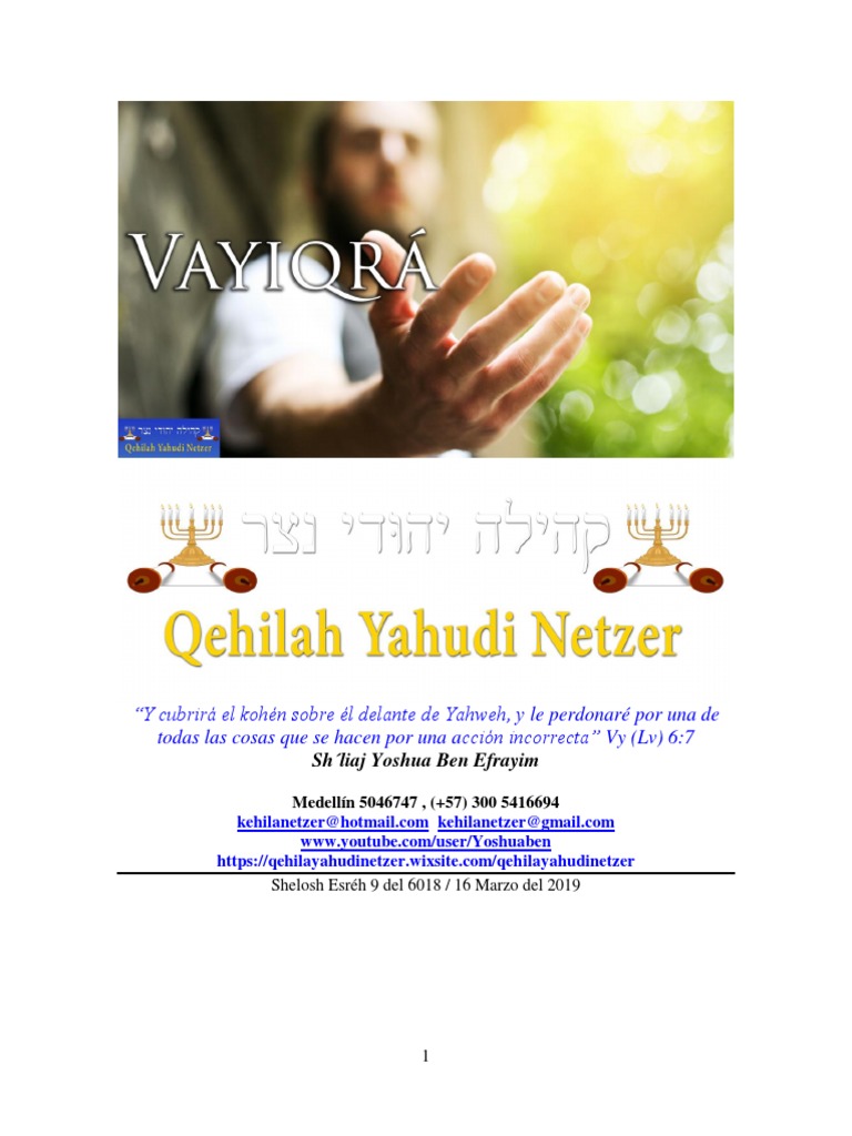 Parashat Vayiqrá # 24 Adul 6018 | PDF | Expiación en el cristianismo | Yahvé