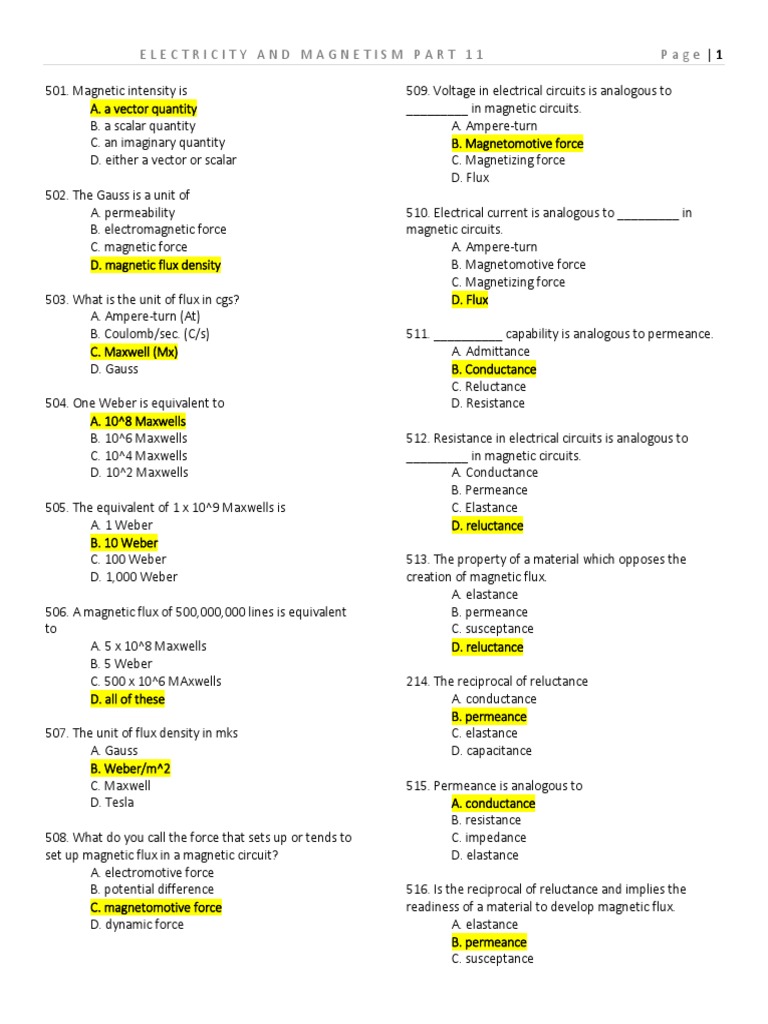 Part 11 ECE Board Exam | PDF | Magnetic Field | Electric Field