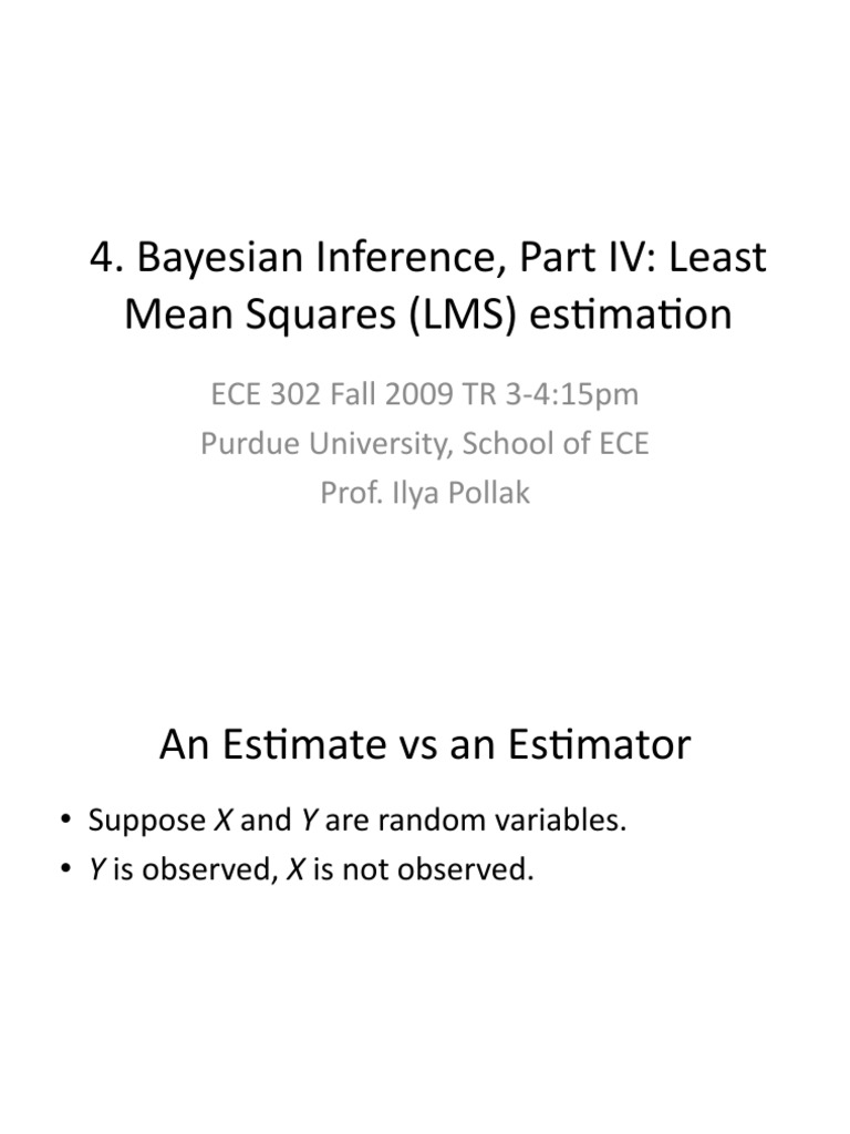 Bayesian Inference: LMS Estimation | PDF | Errors And Residuals ...