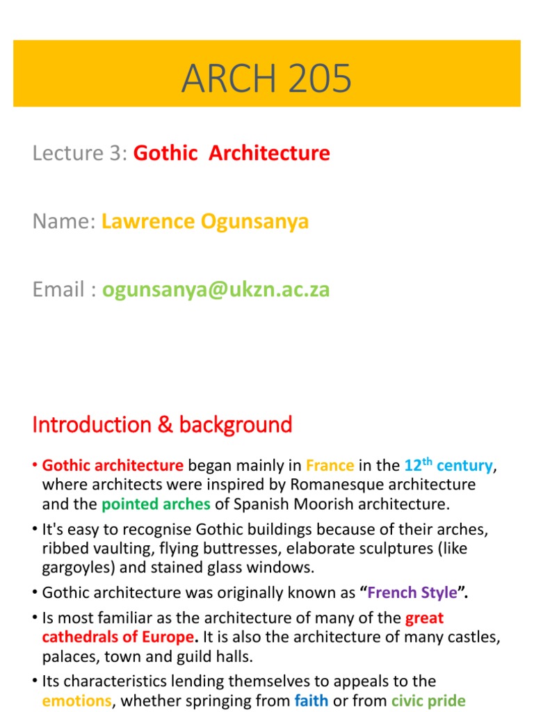 Gothic Architecture - Lecture Notes | PDF | Gothic Architecture | Vault ...