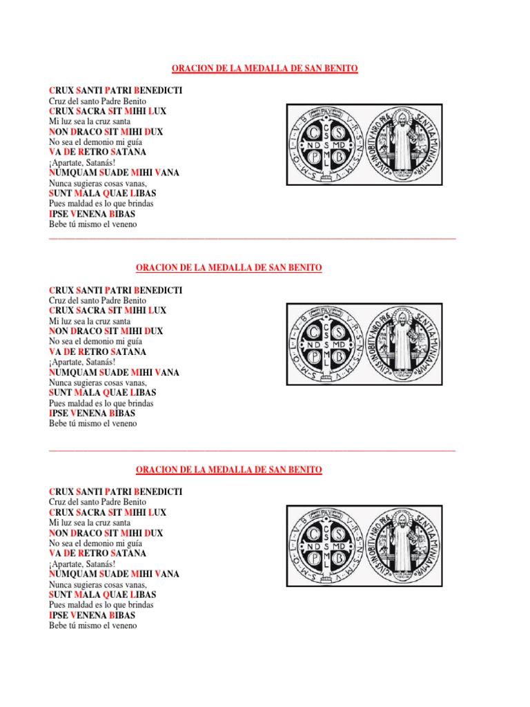 Medalla San Benito Oracion | PDF