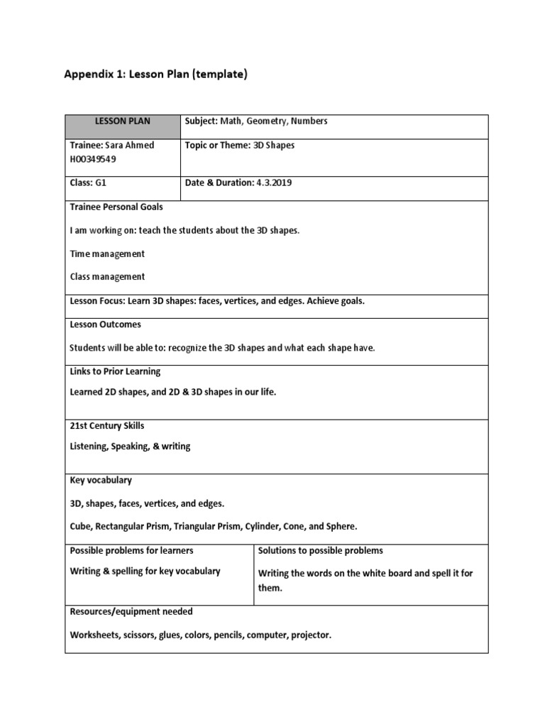 Lesson Plan | Download Free PDF | Lesson Plan | Behaviorism