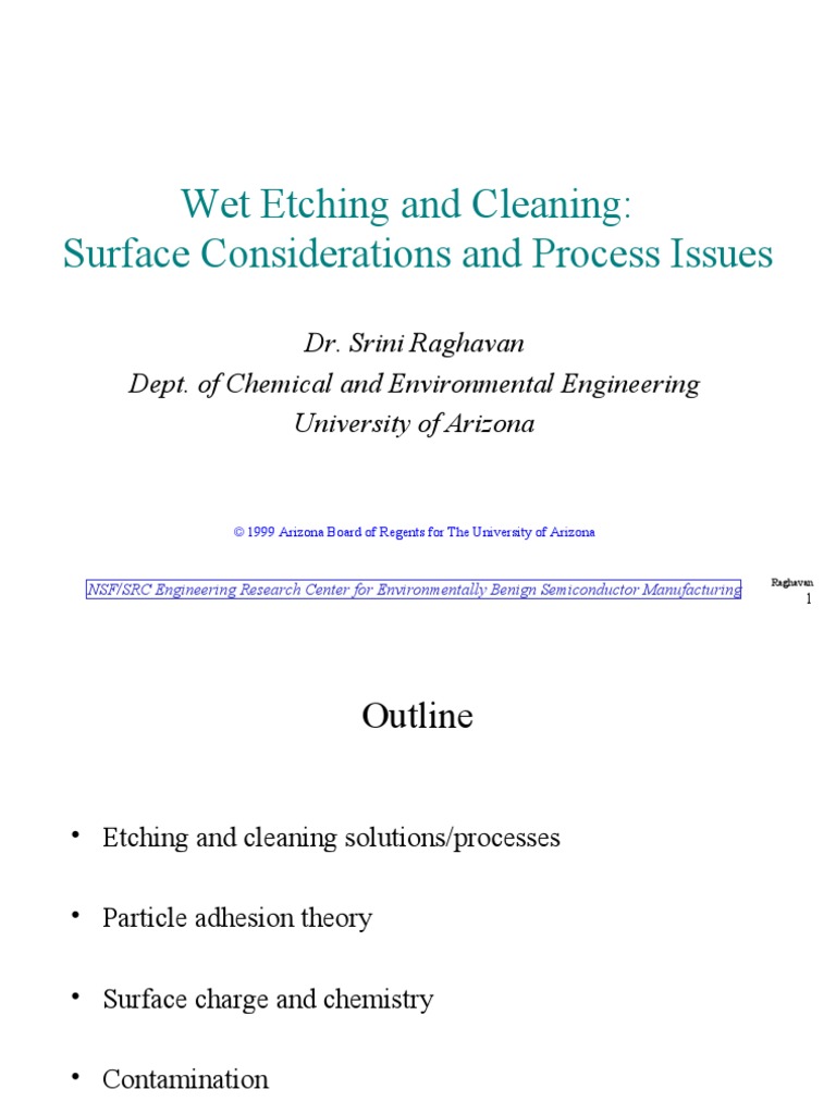 Wet Etching and Cleaning - Surface | PDF | Chemical Substances | Chemistry