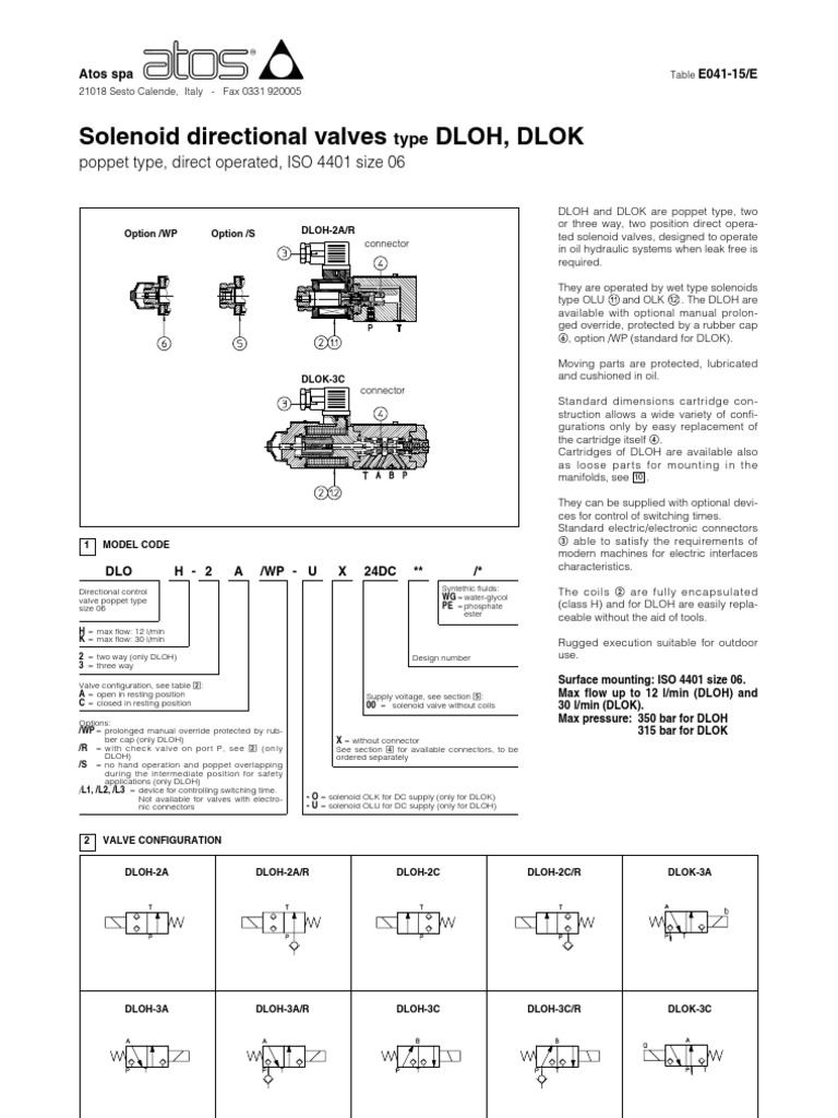 Poppet Valves For Crane Power Pack | PDF | Direct Current | Alternating ...