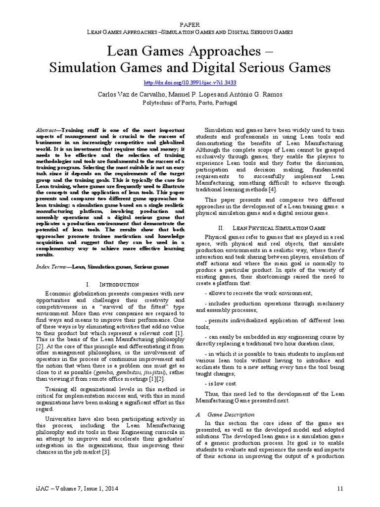 Lean Games Approaches - Simulation Games and Digital Serious Games ...