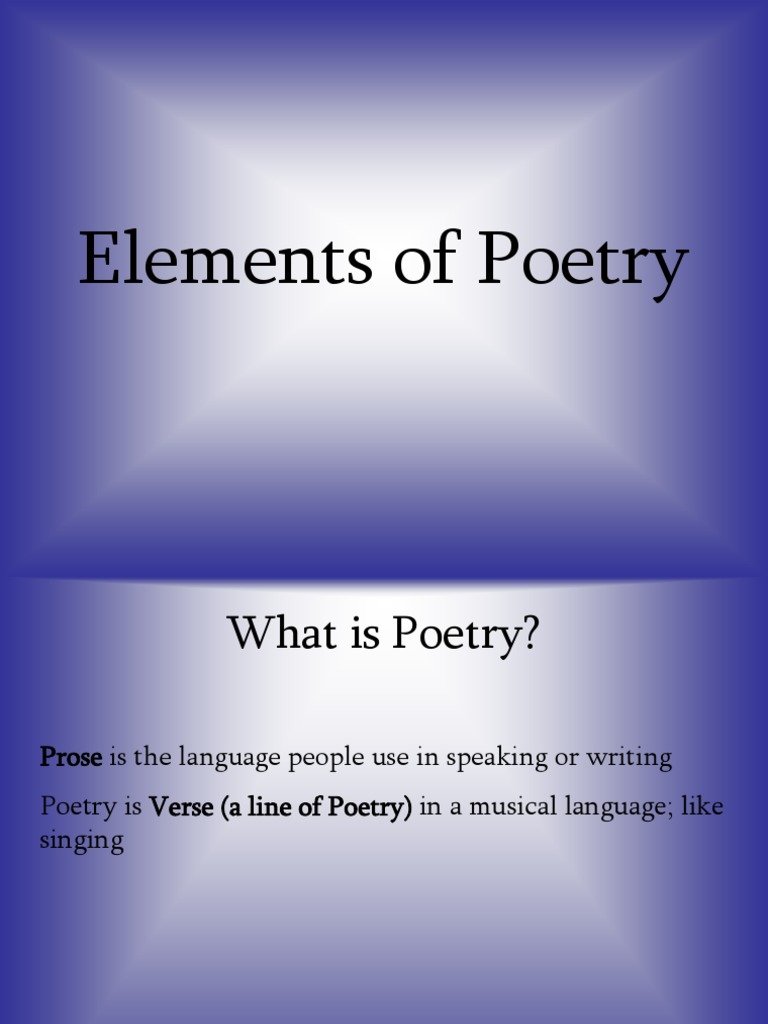 Elements of poetry.ppt | Syllable | Poetry