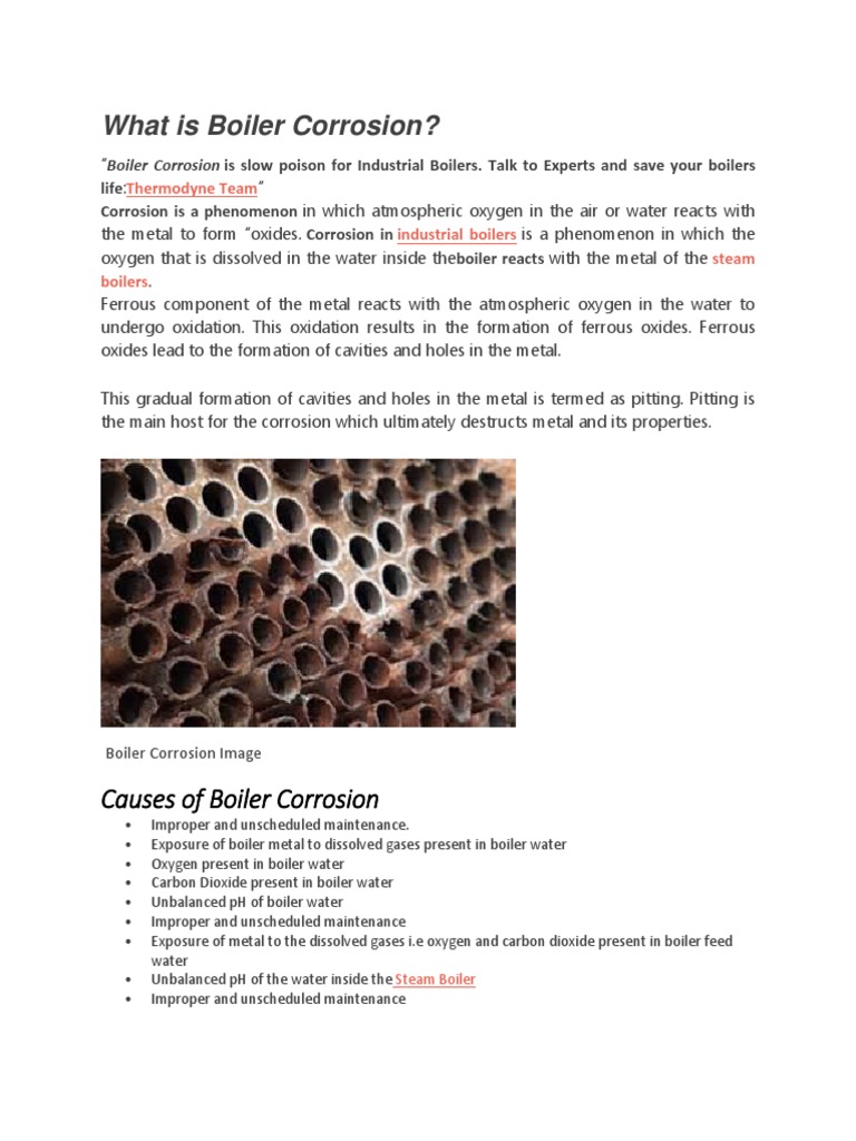 Boiler Corrosion | PDF | Corrosion | Boiler