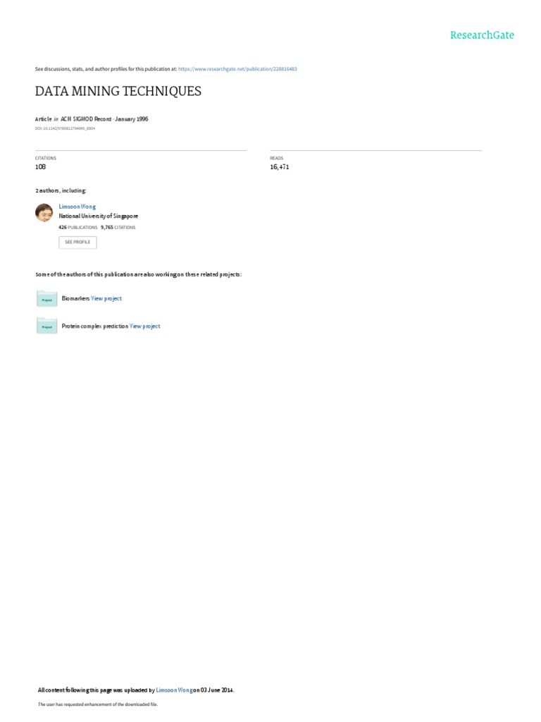 Data Mining Techniques PDF | PDF | Statistical Classification | Data Mining