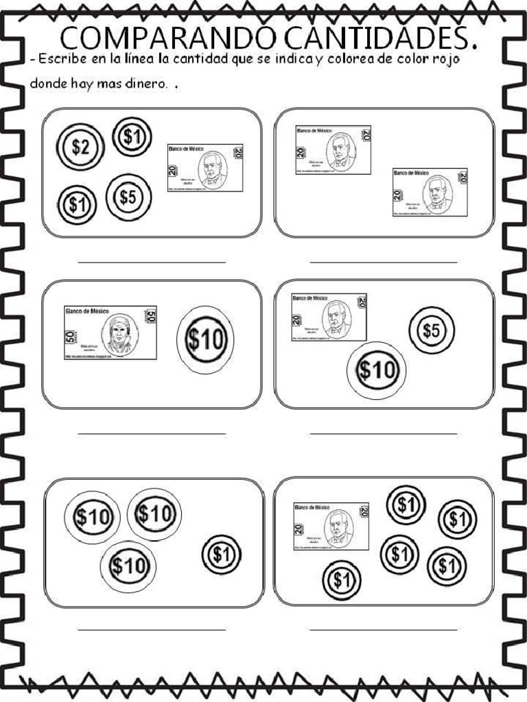 Comparando Cantidades Con Sistema Monetario Primaria | PDF