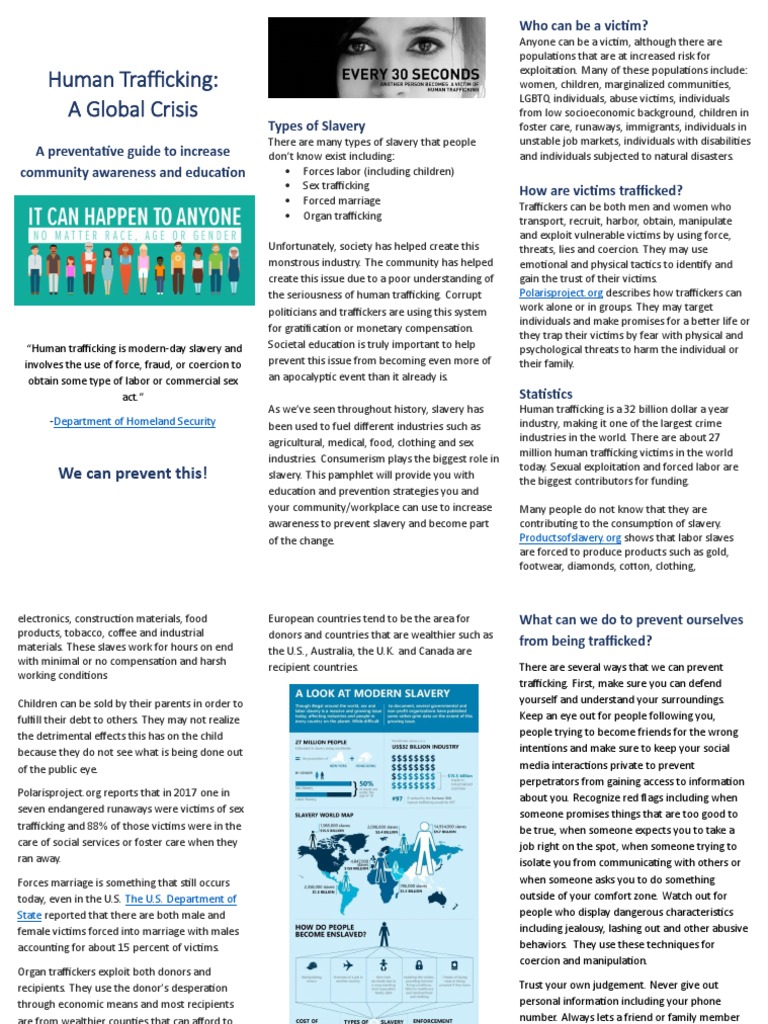 Human Trafficking Pamphlet Final Draft PDF | PDF | Sex Trafficking | Human Trafficking