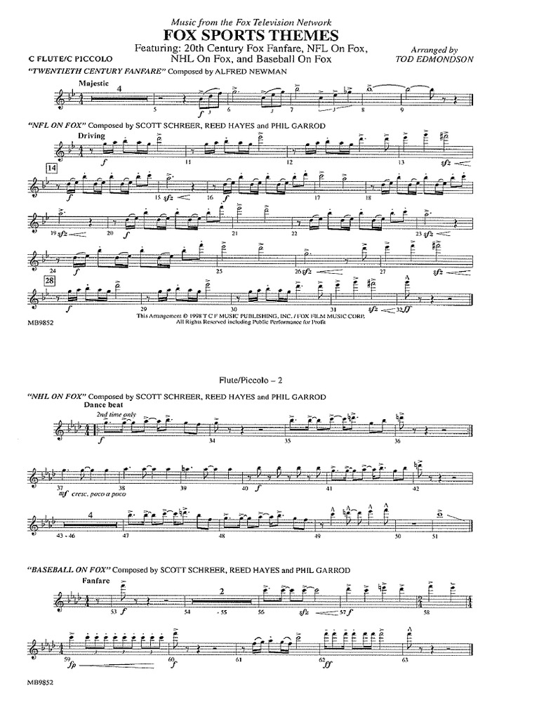 Fox Sports Theme Arr. Tod Edmondson (Librettabile) PDF | PDF