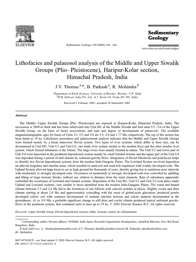 Lyth and Palaeosol Analysis of The Thomas Et Al 2002 | Download Free ...