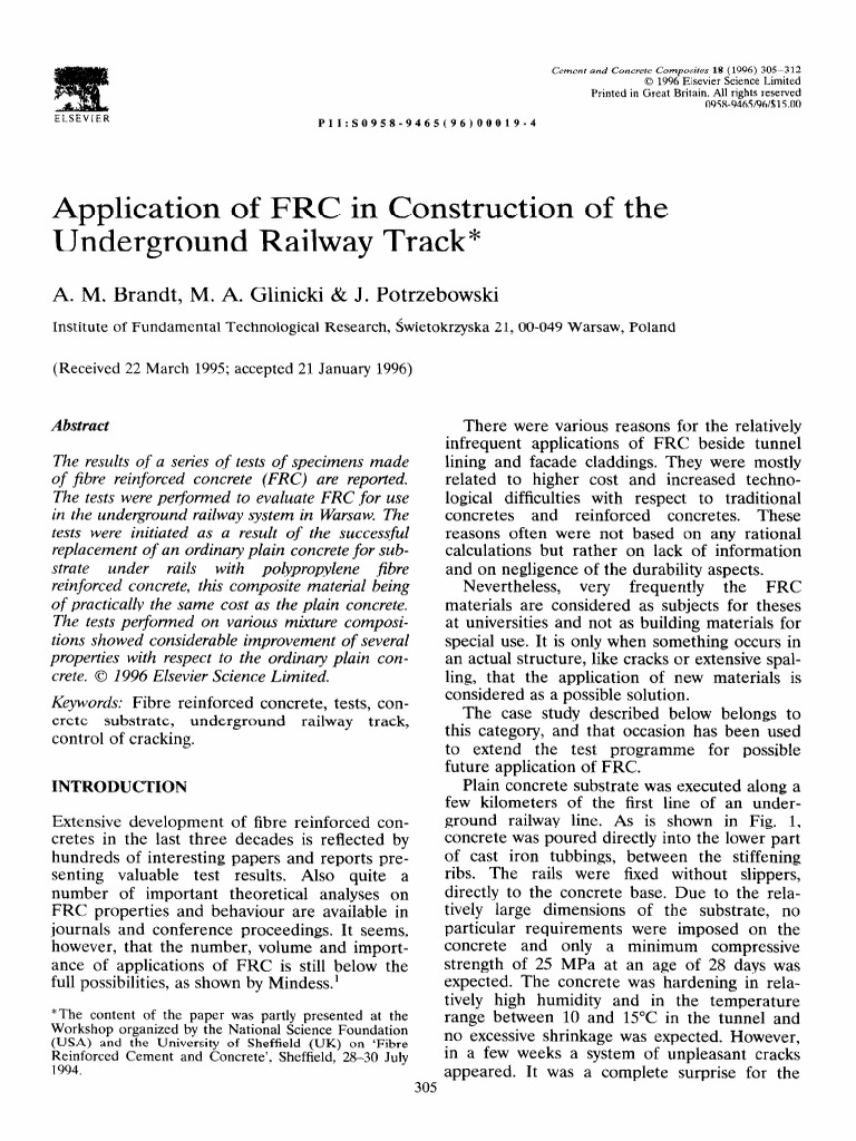 Application of FRC in Construction of The Underground Railway Track ...