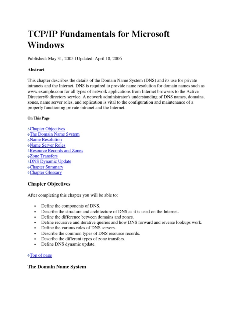 TCP/IP Fundamentals For Microsoft Windows | PDF | Domain Name System | Domain Name